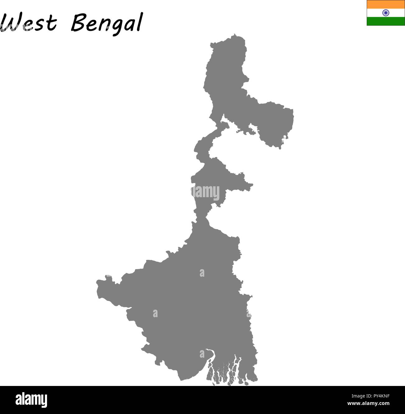 Mappa del bengala occidentale Immagini Vettoriali Stock - Alamy