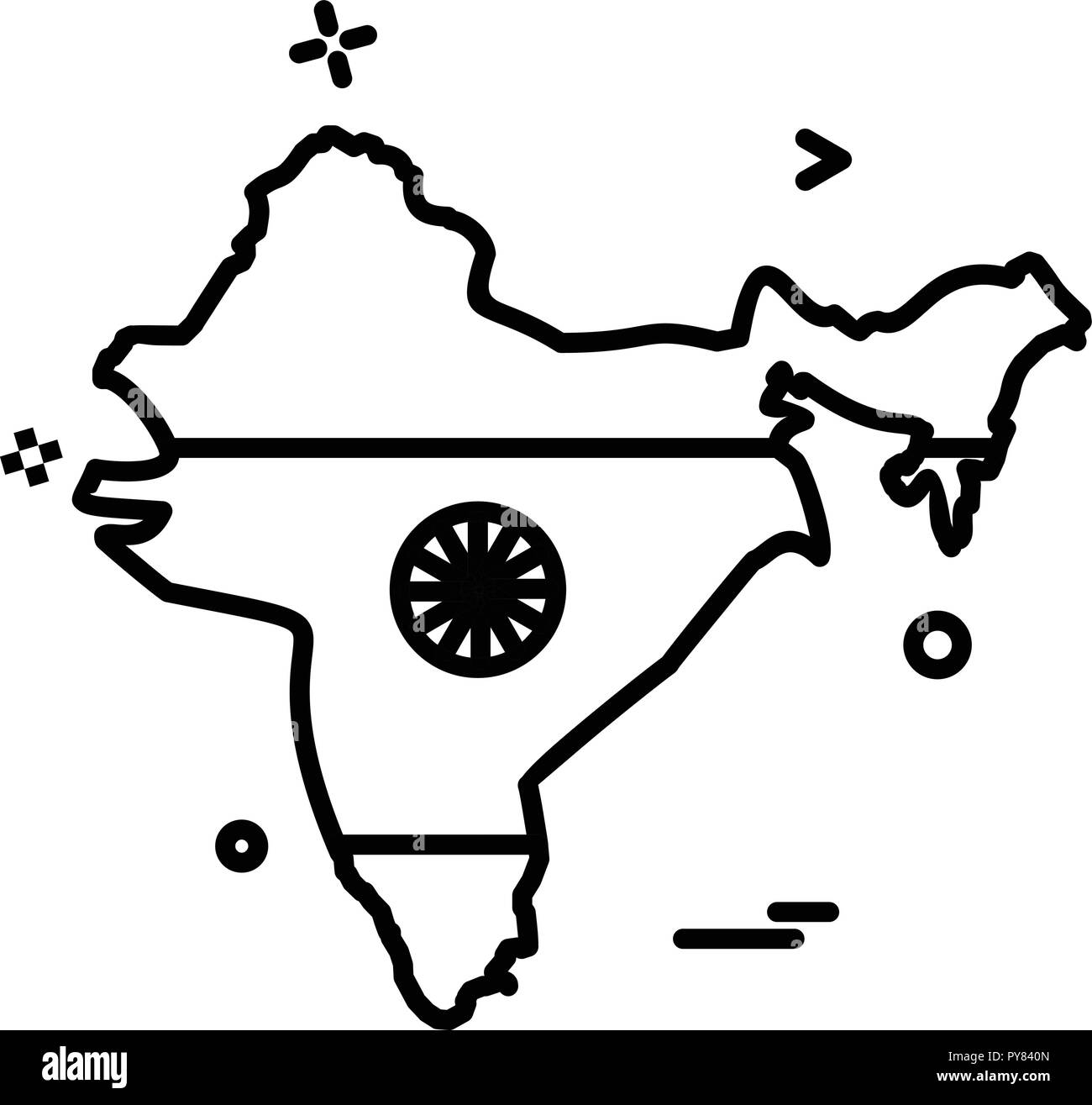 Indian flag map Foto e Immagini Stock in Bianco e Nero - Alamy