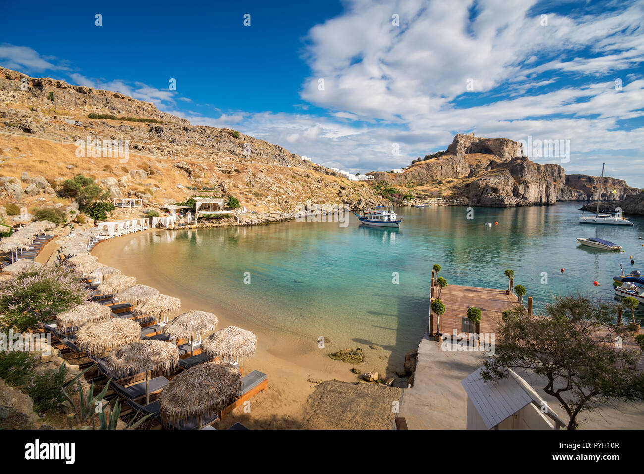 Agios pavlos beach lindos island immagini e fotografie stock ad alta ...