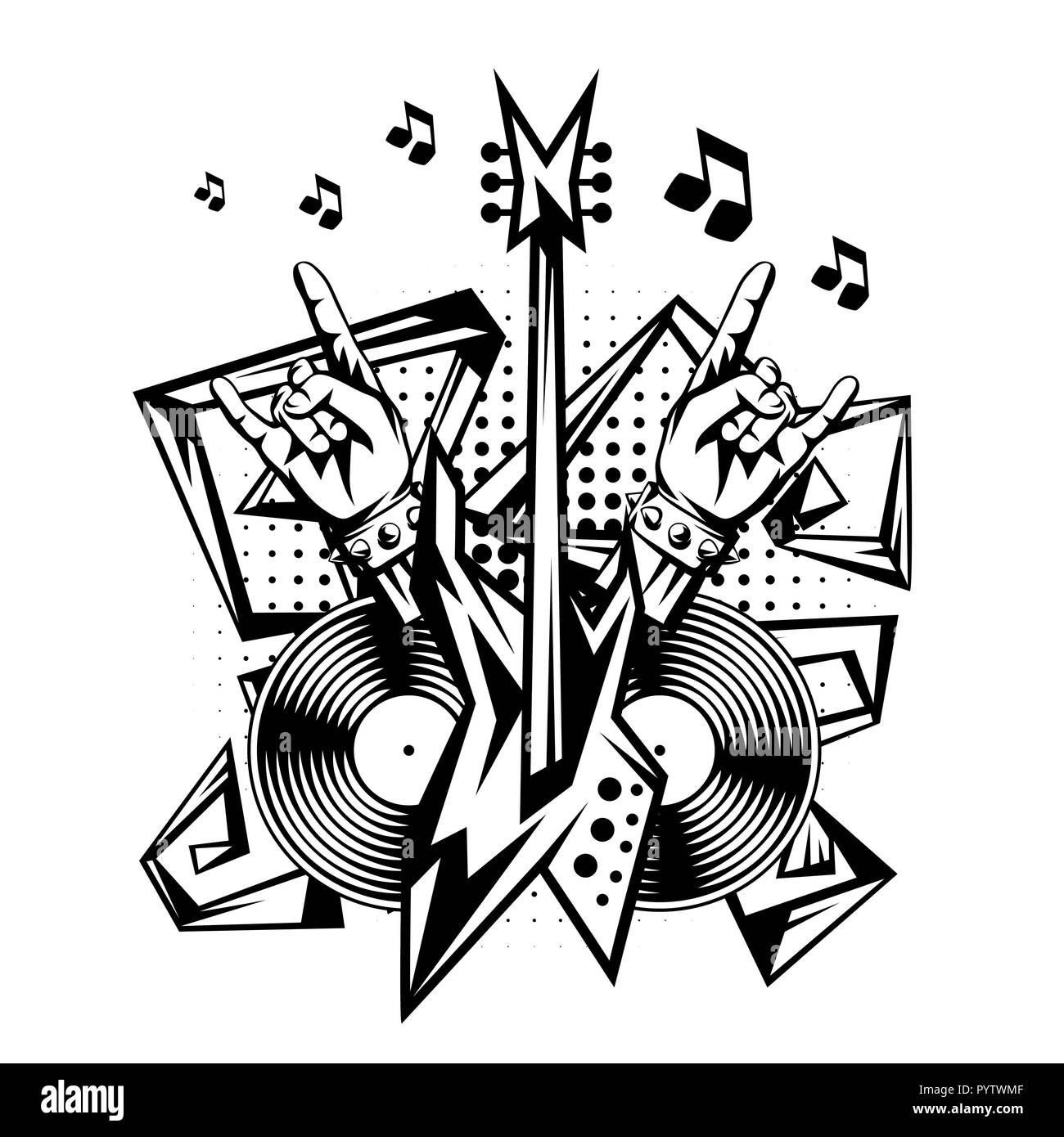 Gothic rock music Immagini Vettoriali Stock - Alamy