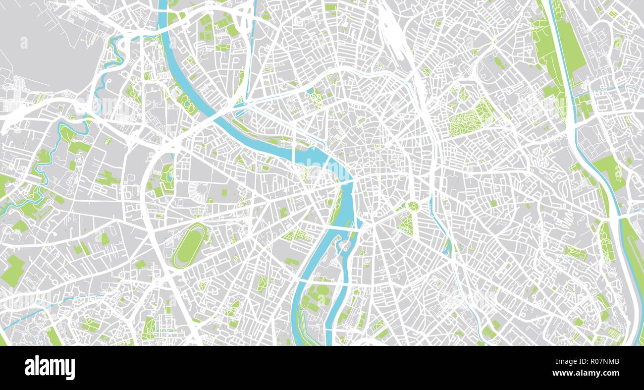 Vettore urbano mappa della città di Tolosa, Francia Immagine e ...