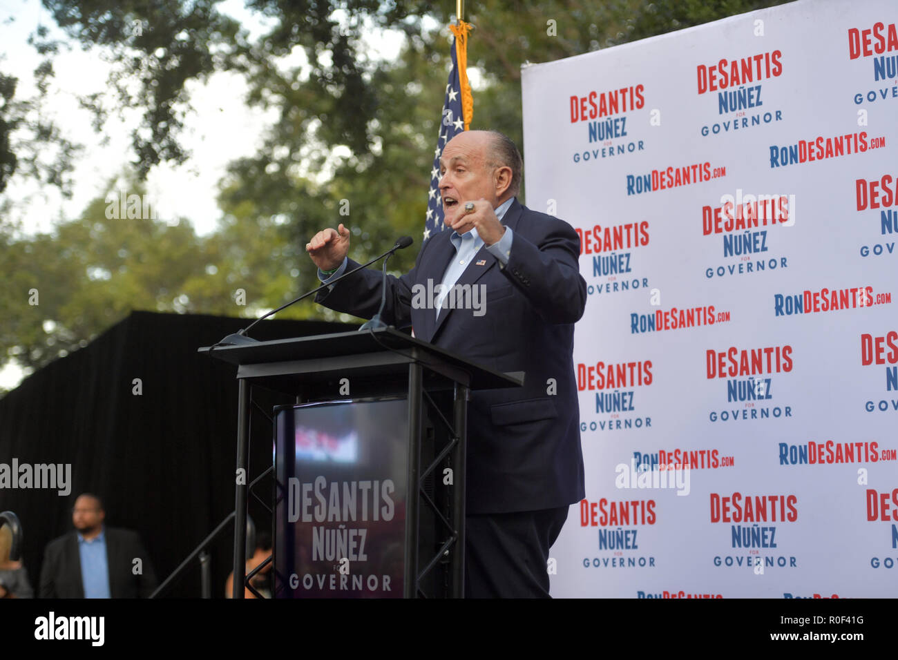 BOCA Raton, FL - novembre 04: Ron DeSantis, Rudy Giuliani e Procuratore ...
