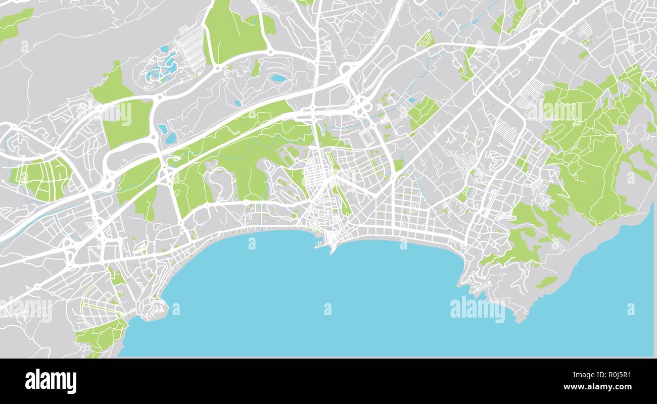 Vettore urbano mappa della città di Benidorm, Spagna Immagine e ...