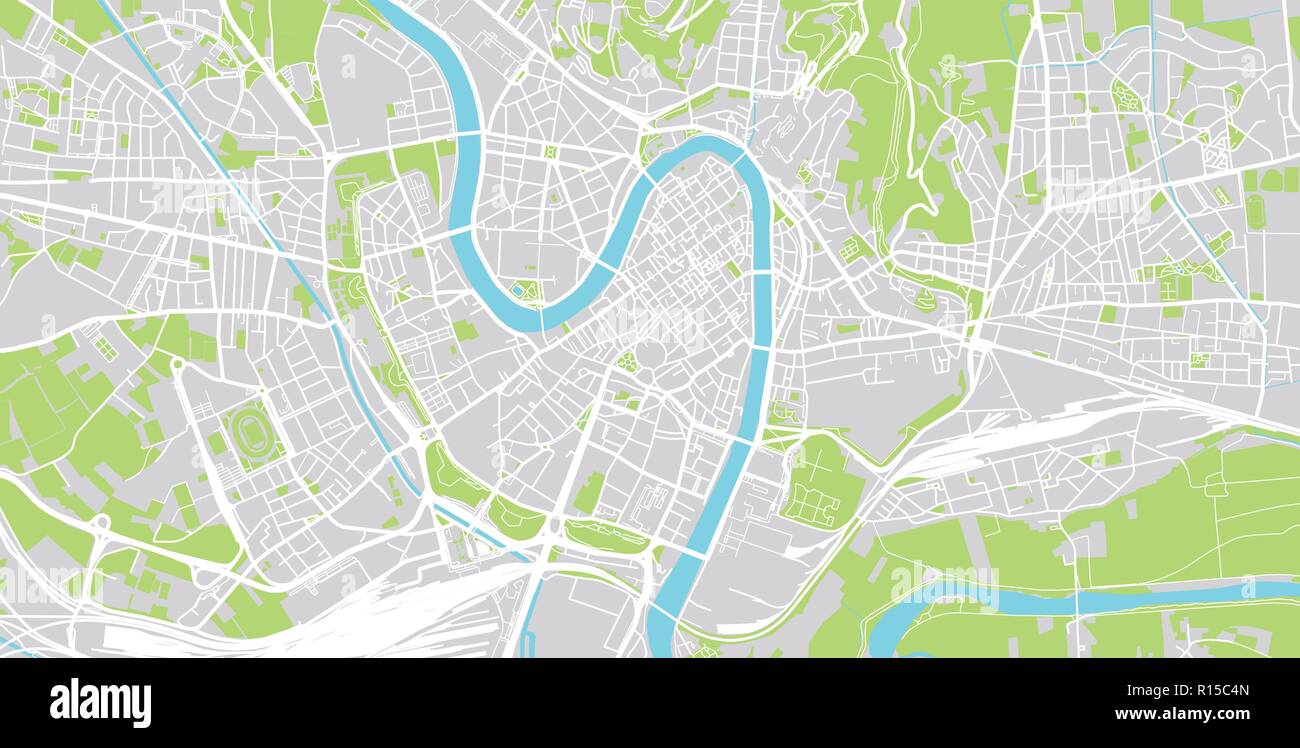 Vettore urbano mappa della città di Verona, Italia Immagine e ...