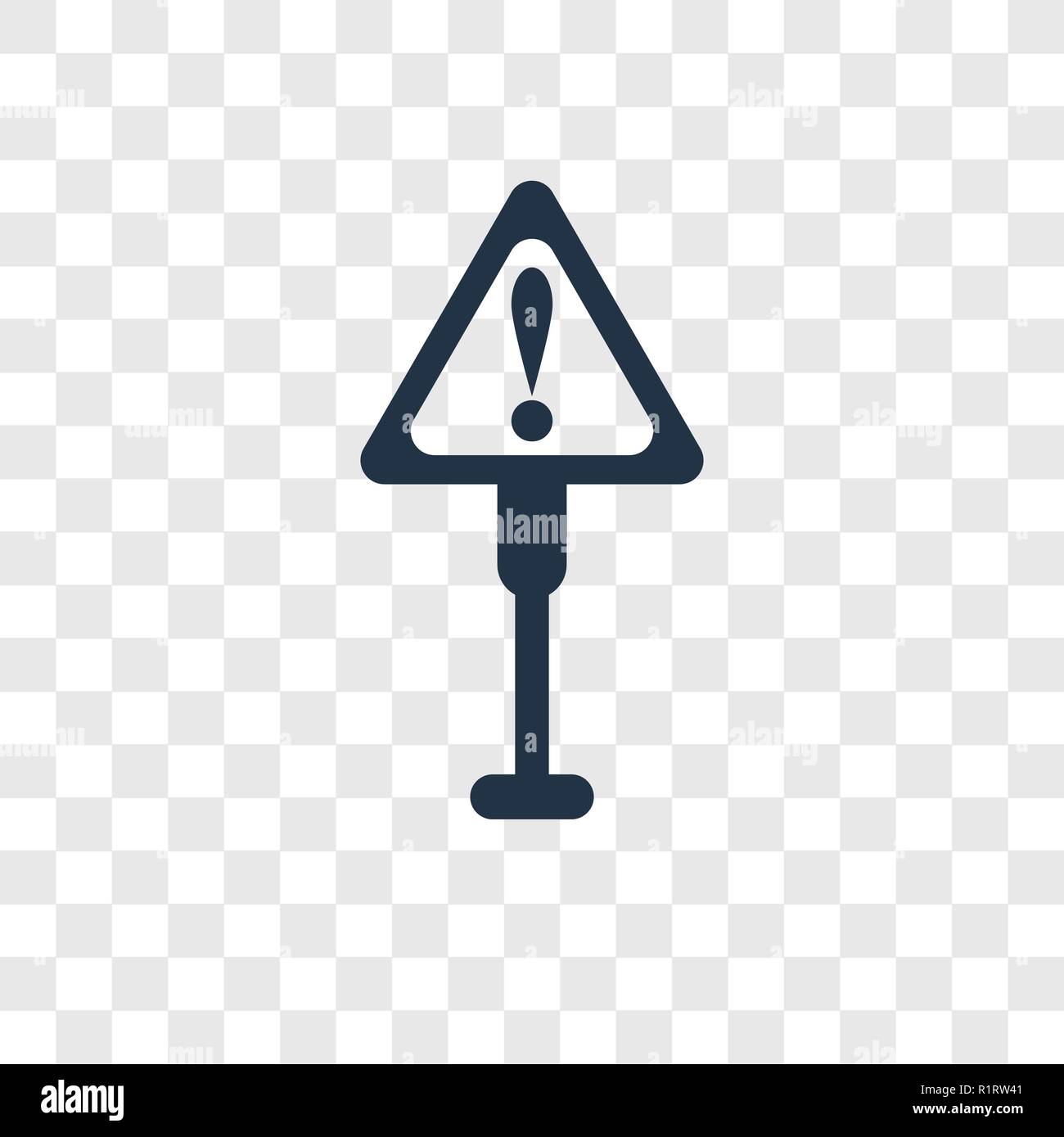 Pericolo icona vettore isolato su sfondo trasparente, Pericolo ...