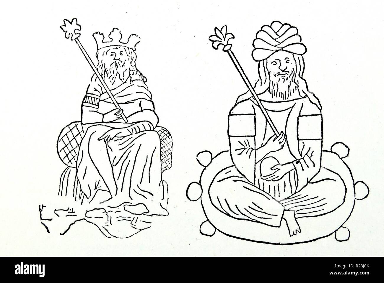 Due imperatori di tartaro dalla mappa catalana immagini e fotografie ...