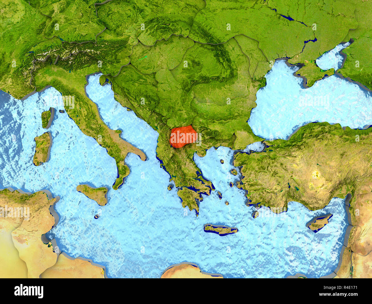 Macedonia mappa fisica immagini e fotografie stock ad alta risoluzione ...