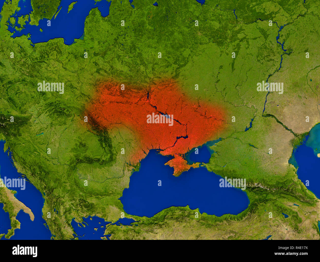 Ukraine Map Satellite Geography Immagini E Fotografie Stock Ad Alta