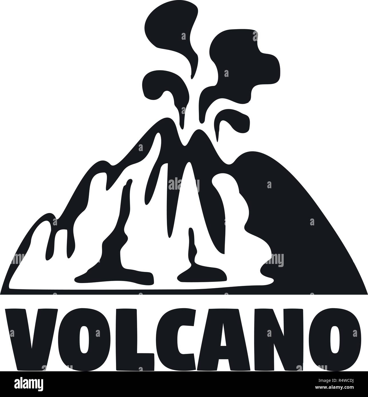 Il vulcano di fumo logo. Semplice illustrazione di fumo del vulcano ...