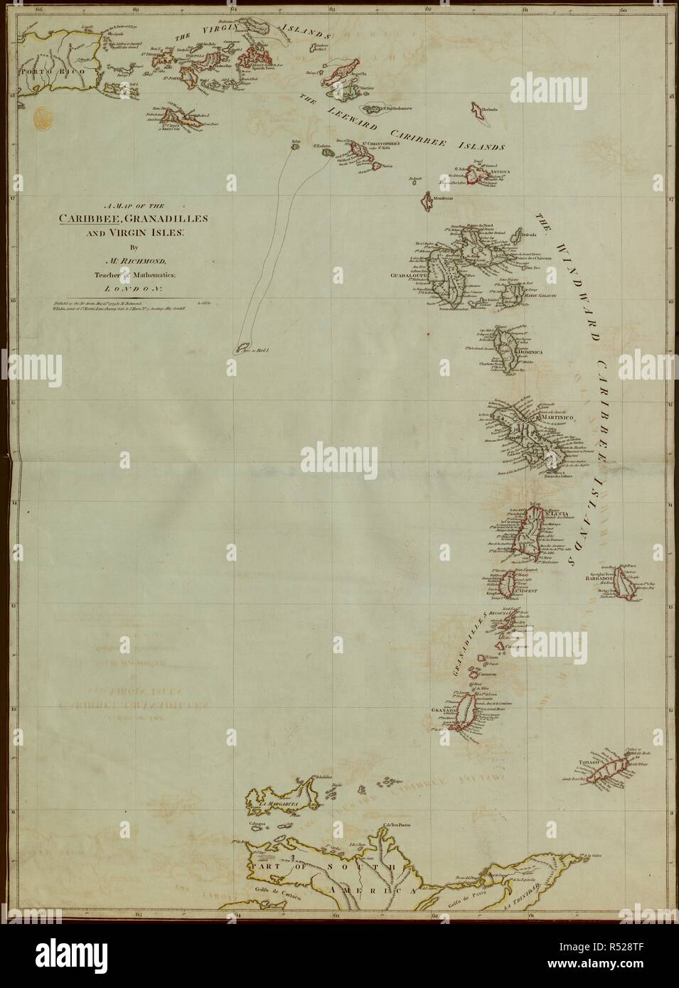 Mappa dei caraibi del xviii secolo immagini e fotografie stock ad alta ...