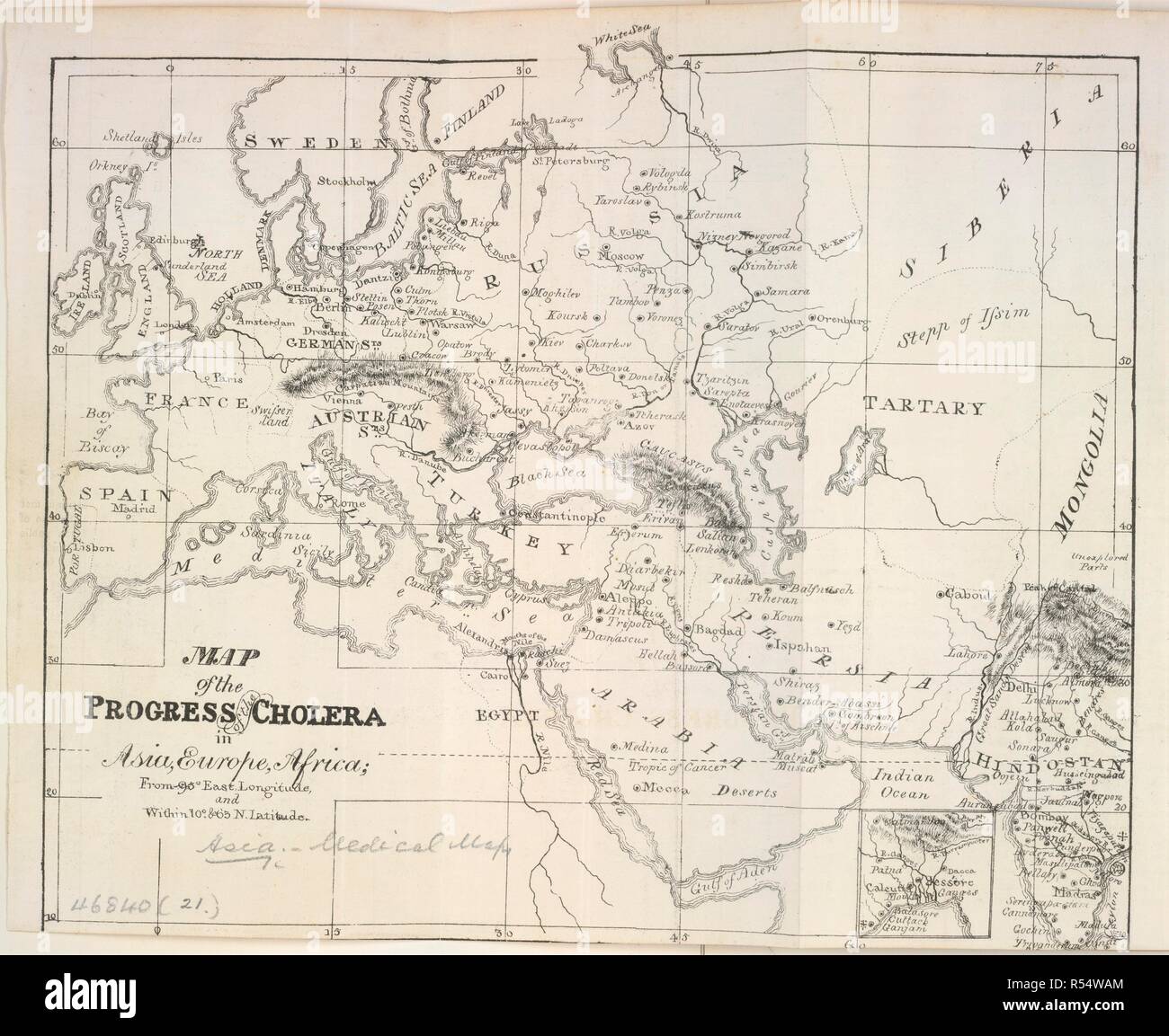 Mappa dello stato di avanzamento del colera in asia immagini e ...