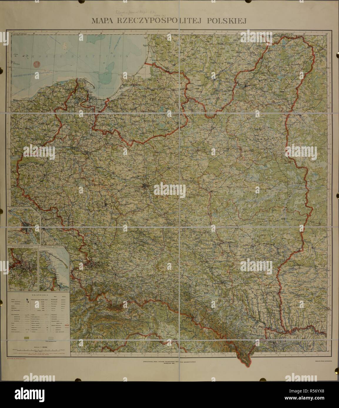 Mappa di Polonia, 1934. Mapa Rzeczypospolitej Polskiej, ecc. (WybrzezÌ ...