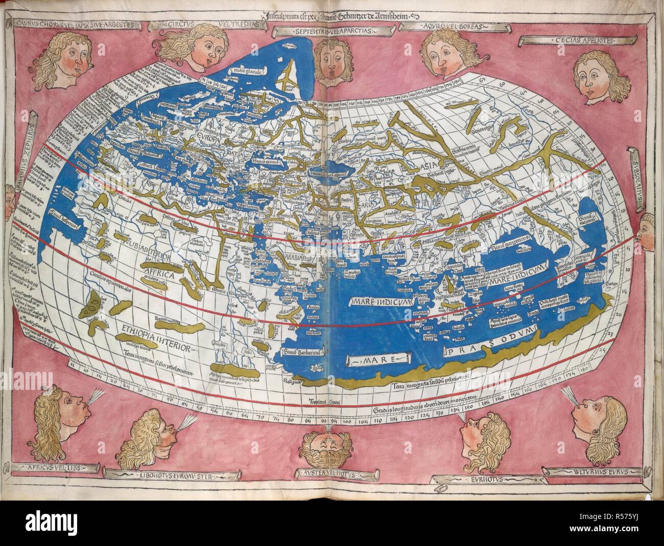 Ptolemic mappa del mondo. Geographia latino. Beatissimo Patri Paulo ...