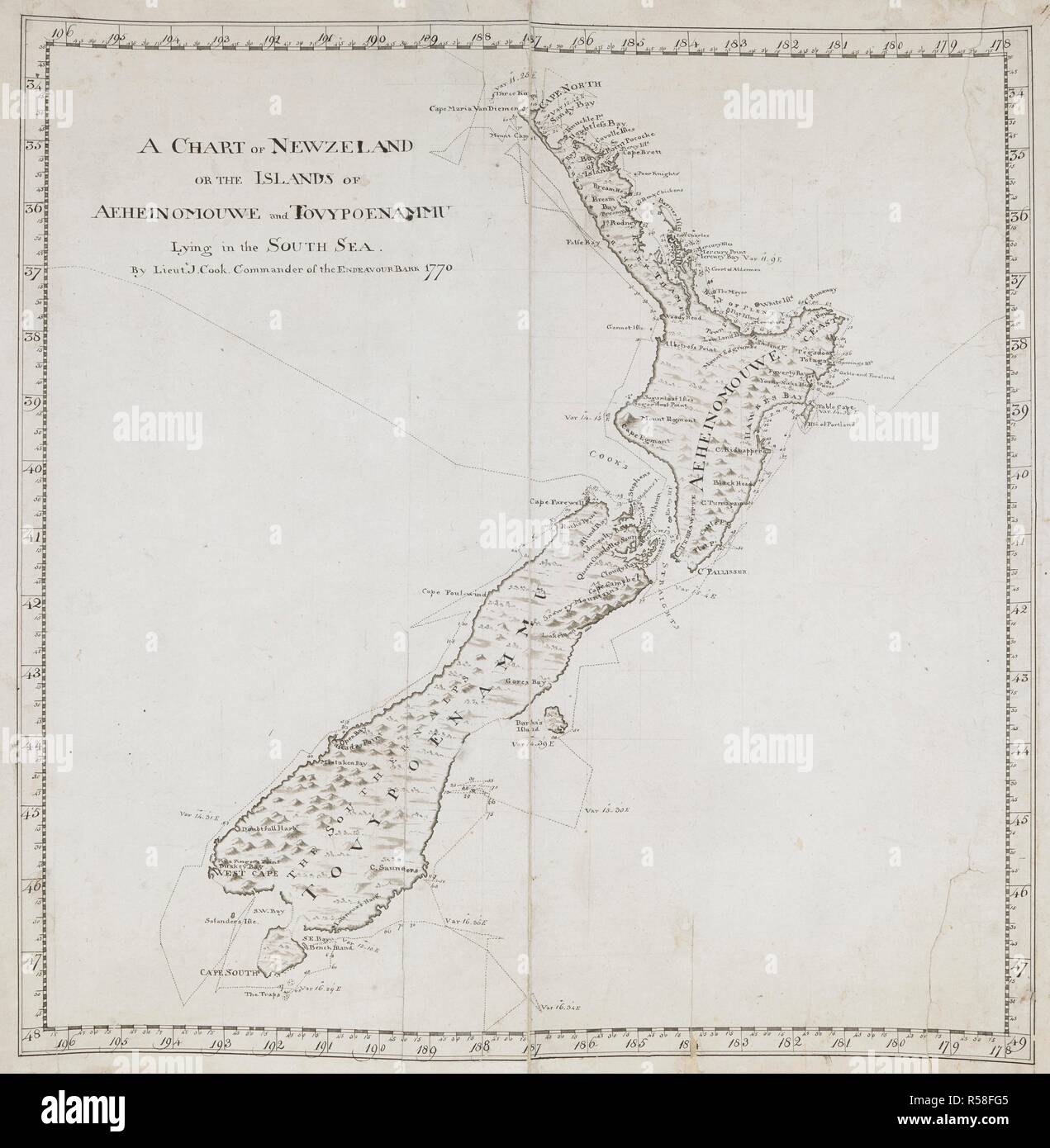 Mappa generale di james cook immagini e fotografie stock ad alta ...