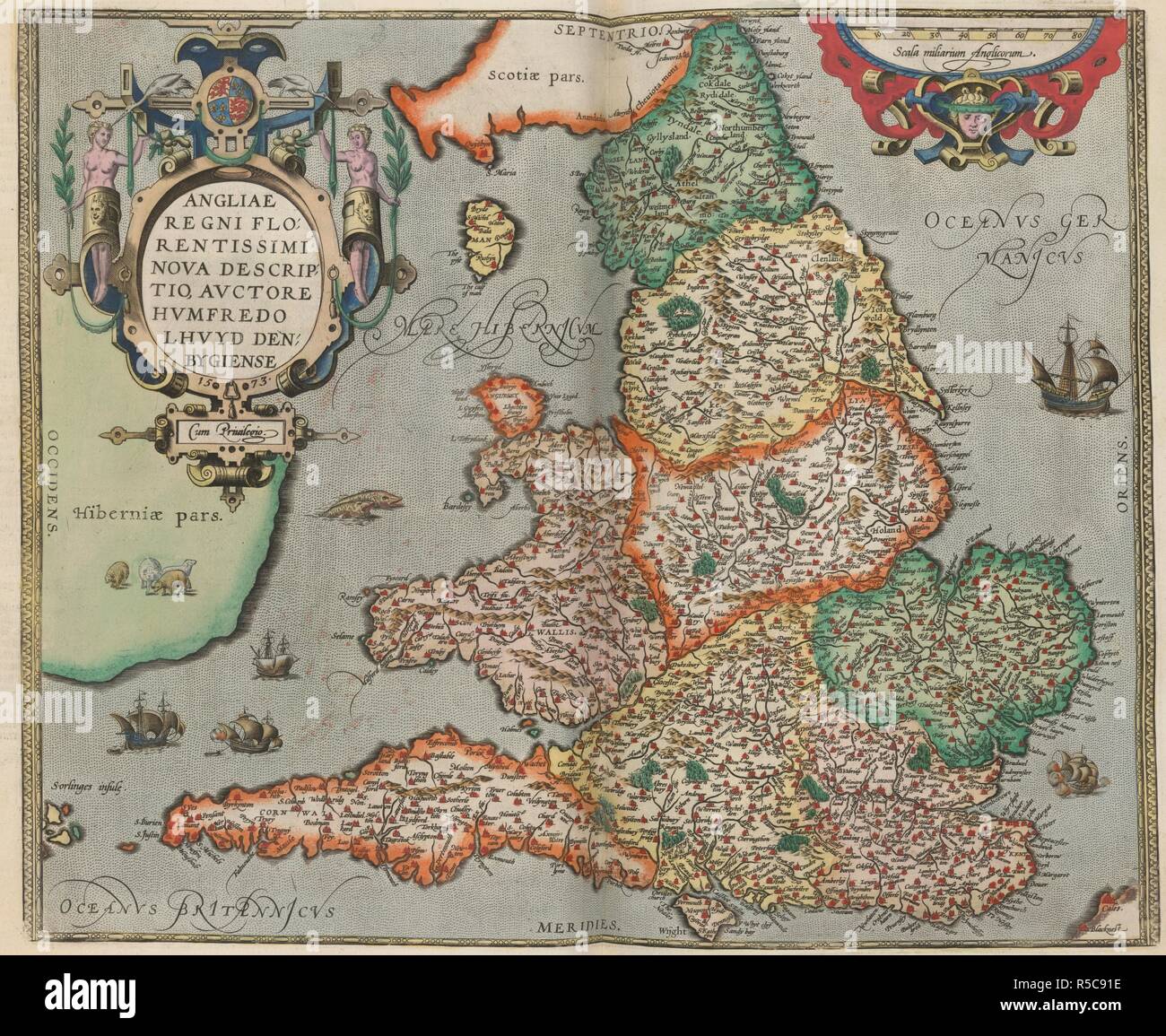 Un sedicesimo secolo mappa di Inghilterra. [Typus orbis terrarum ...