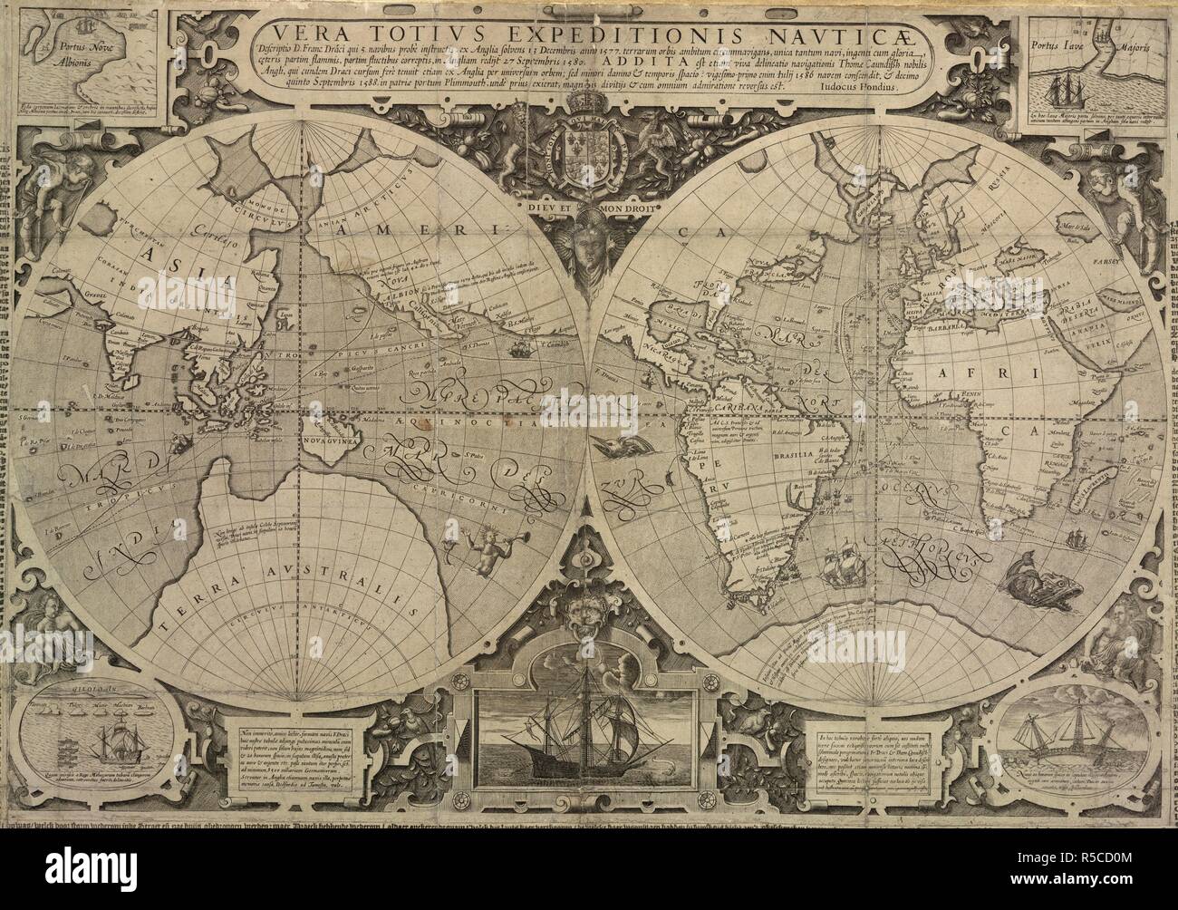 Hondius world map immagini e fotografie stock ad alta risoluzione - Alamy