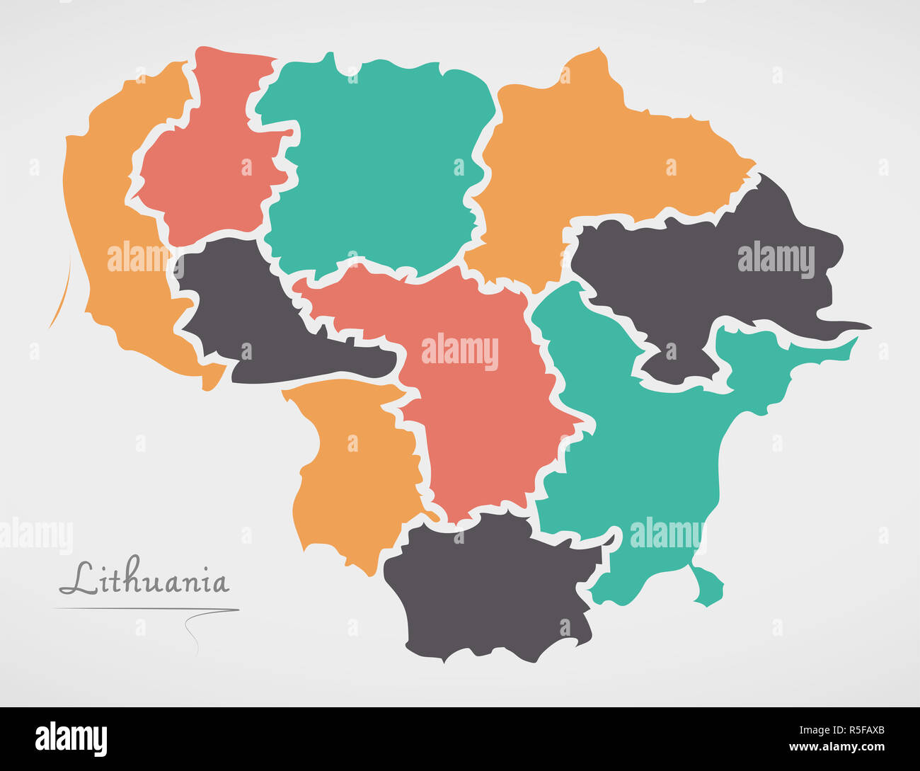 Lituania mappa art immagini e fotografie stock ad alta risoluzione - Alamy