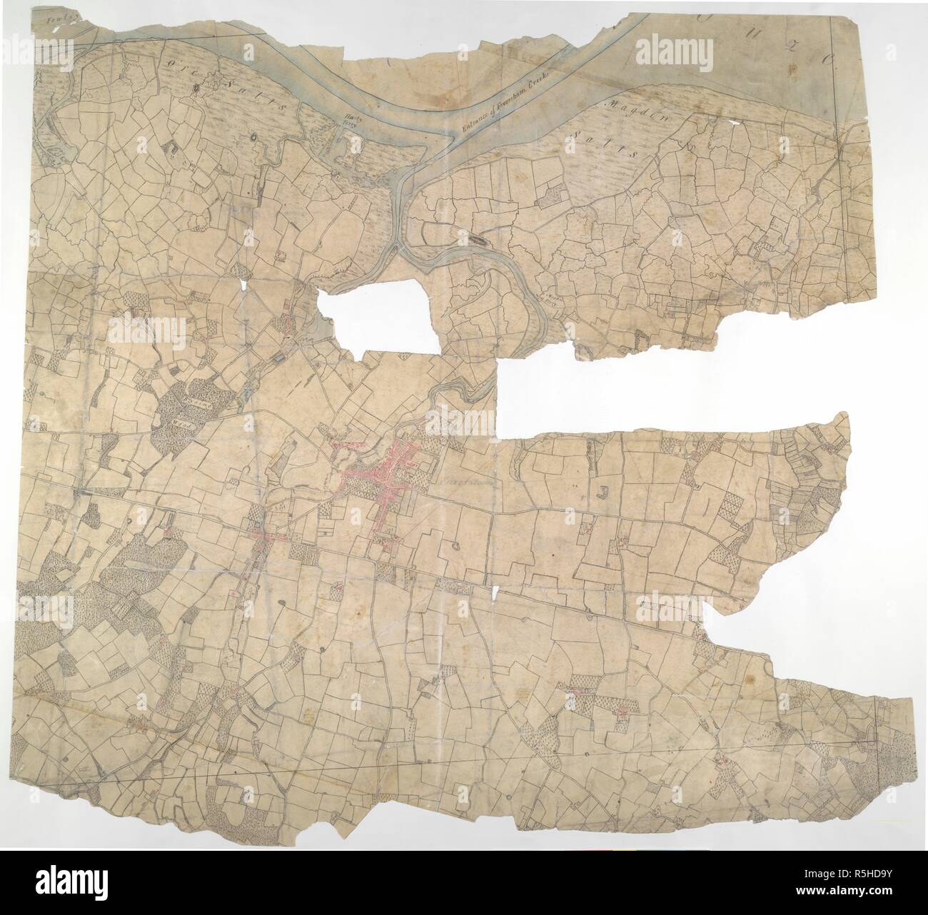 Faversham Kent. Xviii secolo mappa. Questo è un piano di Kentish ...