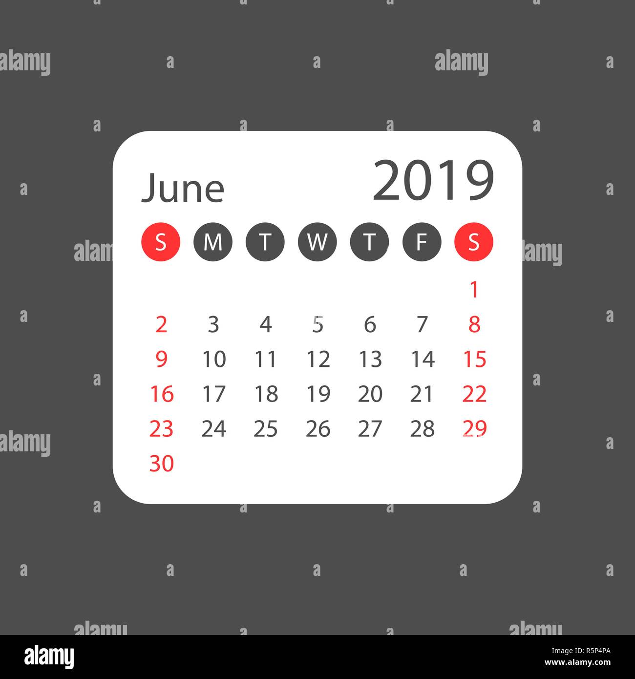 Illustrazione Del Calendario Di Giugno Immagini e Fotos Stock - Alamy
