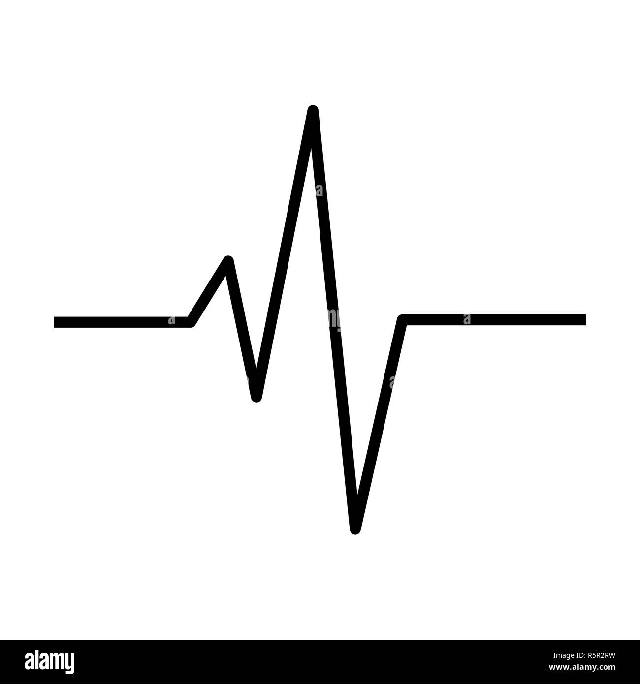 Il ritmo cardiaco, linea ecg vettoriale icona simbolo di design. Bella ...