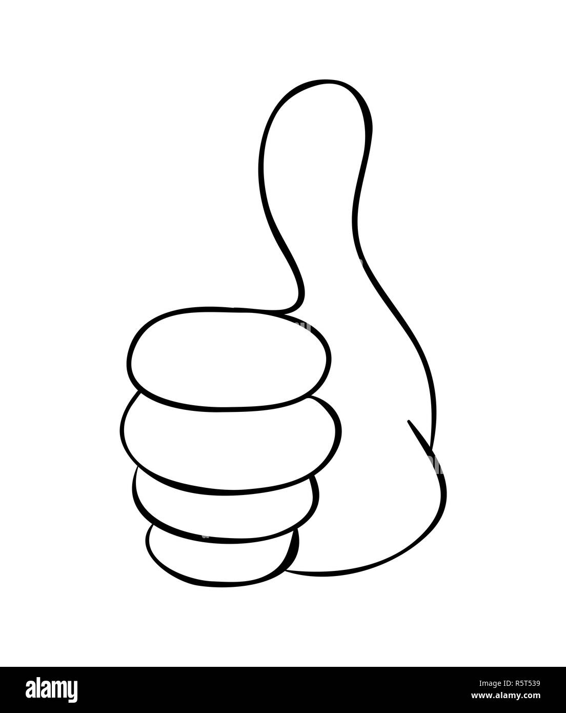 Pollice su cartoon vettore icona simbolo di design. Bella illustrazione ...