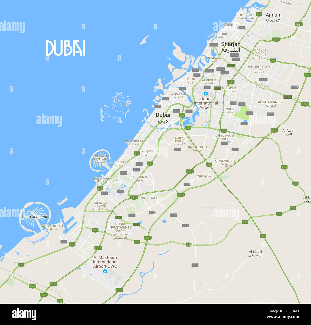 Mappa dubai immagini e fotografie stock ad alta risoluzione - Alamy