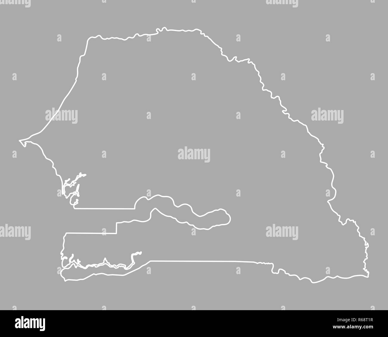 Map of senegal Foto e Immagini Stock in Bianco e Nero - Alamy
