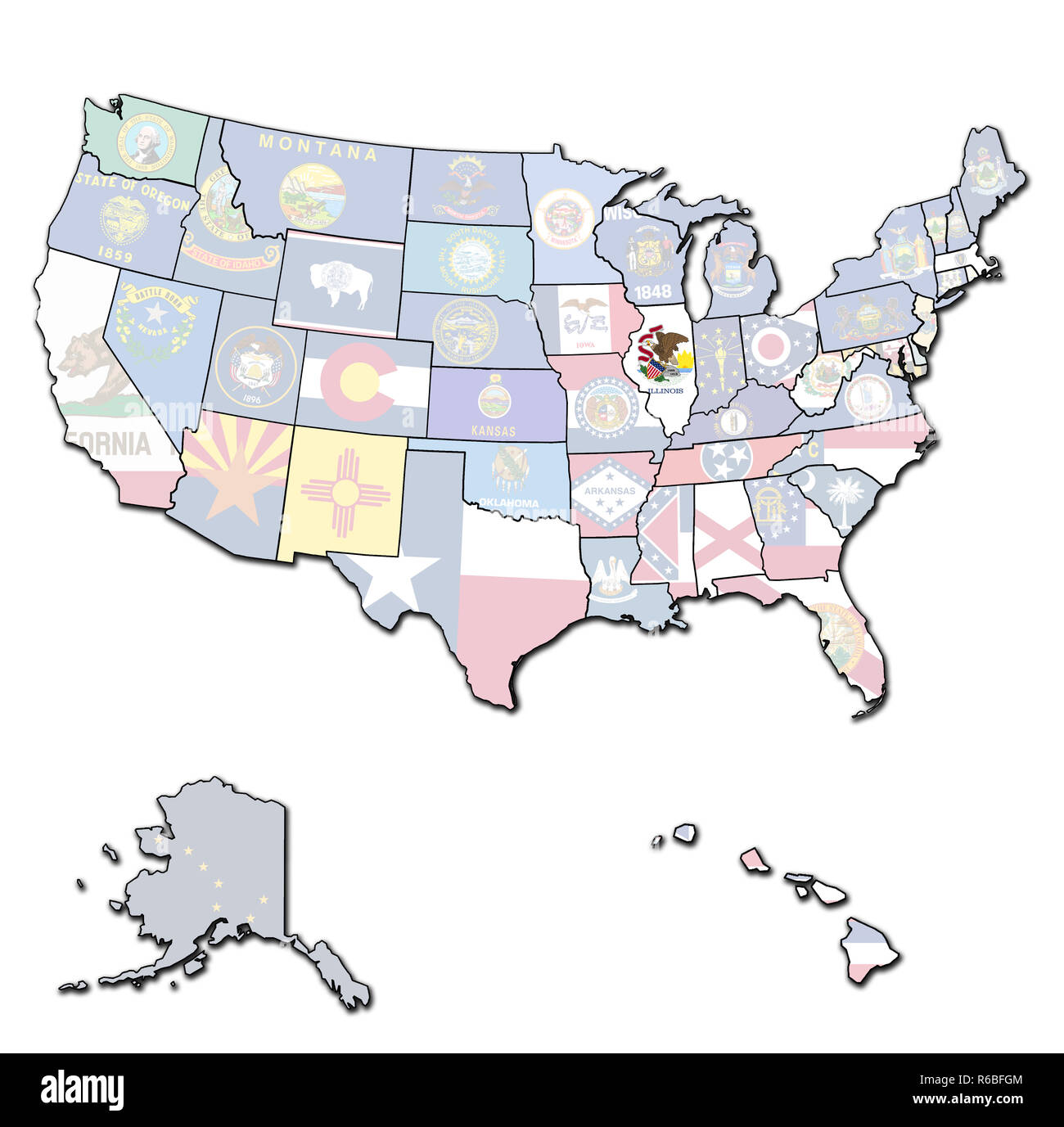 Mappa politica dell'illinois Immagini senza sfondo e Foto Stock ...
