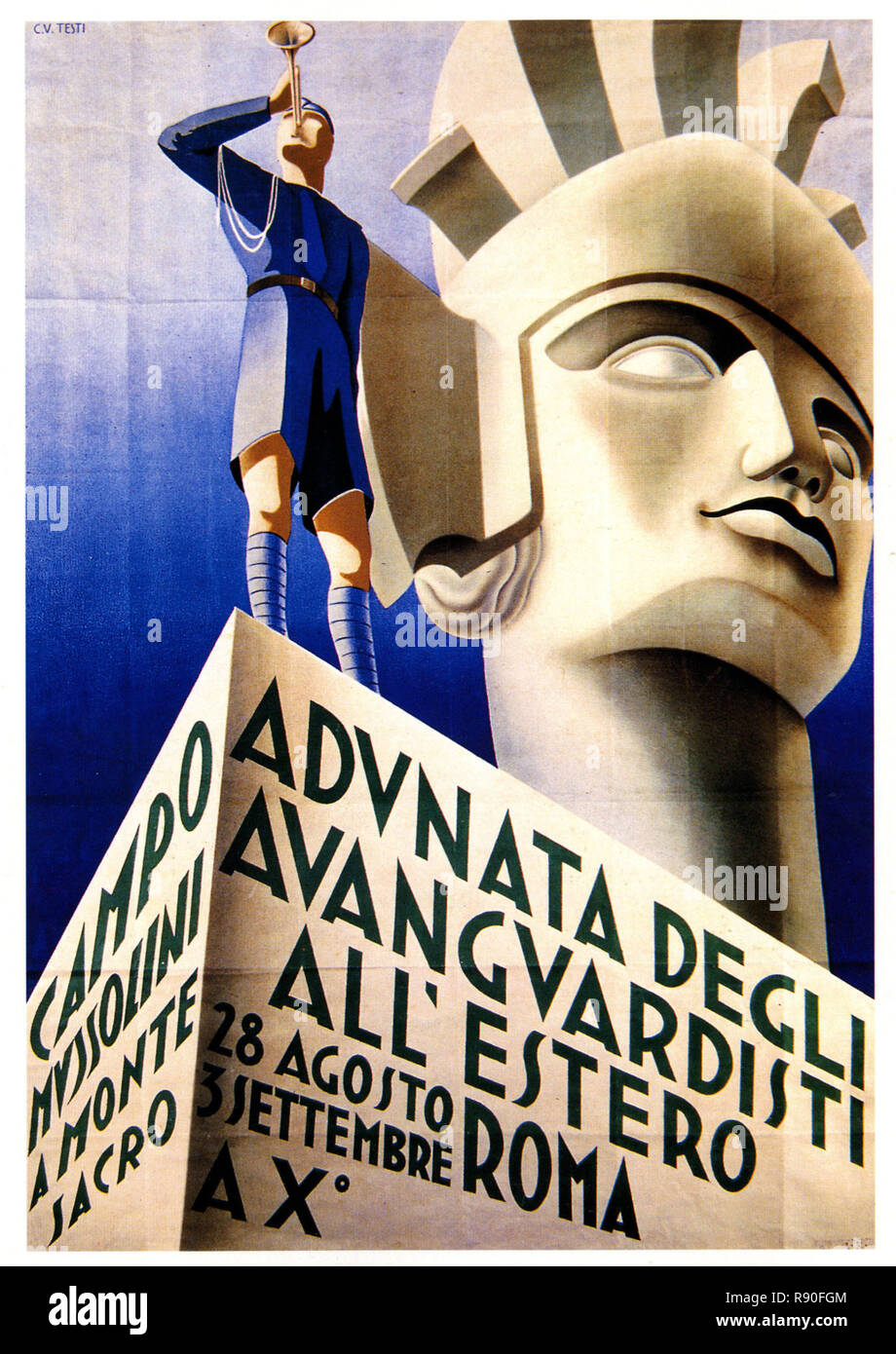 1932 Campo Mussolini - Vintage fascista italiano Poster Foto stock - Alamy