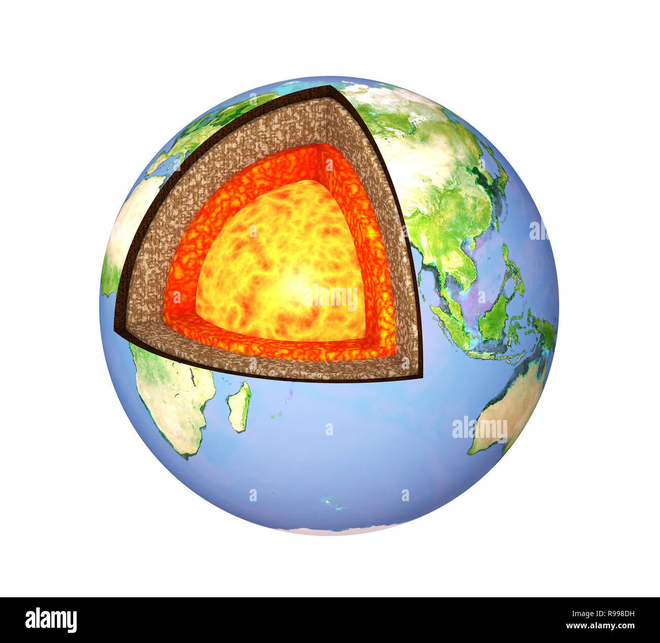 Modelo de estructura interna del planeta tierra immagini e fotografie ...