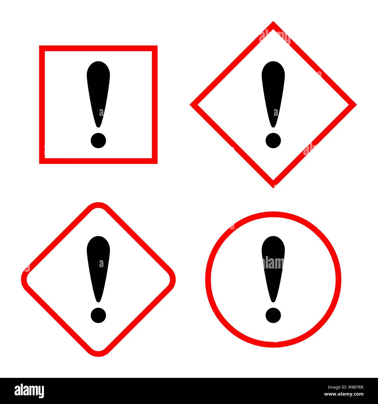Set di icone di attenzione. Illustrazione Vettoriale. I simboli di ...