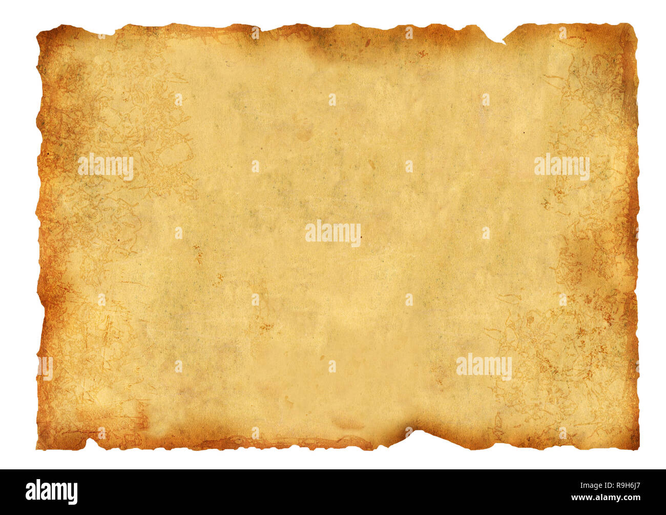 Vecchia pergamena. Isolato su sfondo bianco Foto stock - Alamy