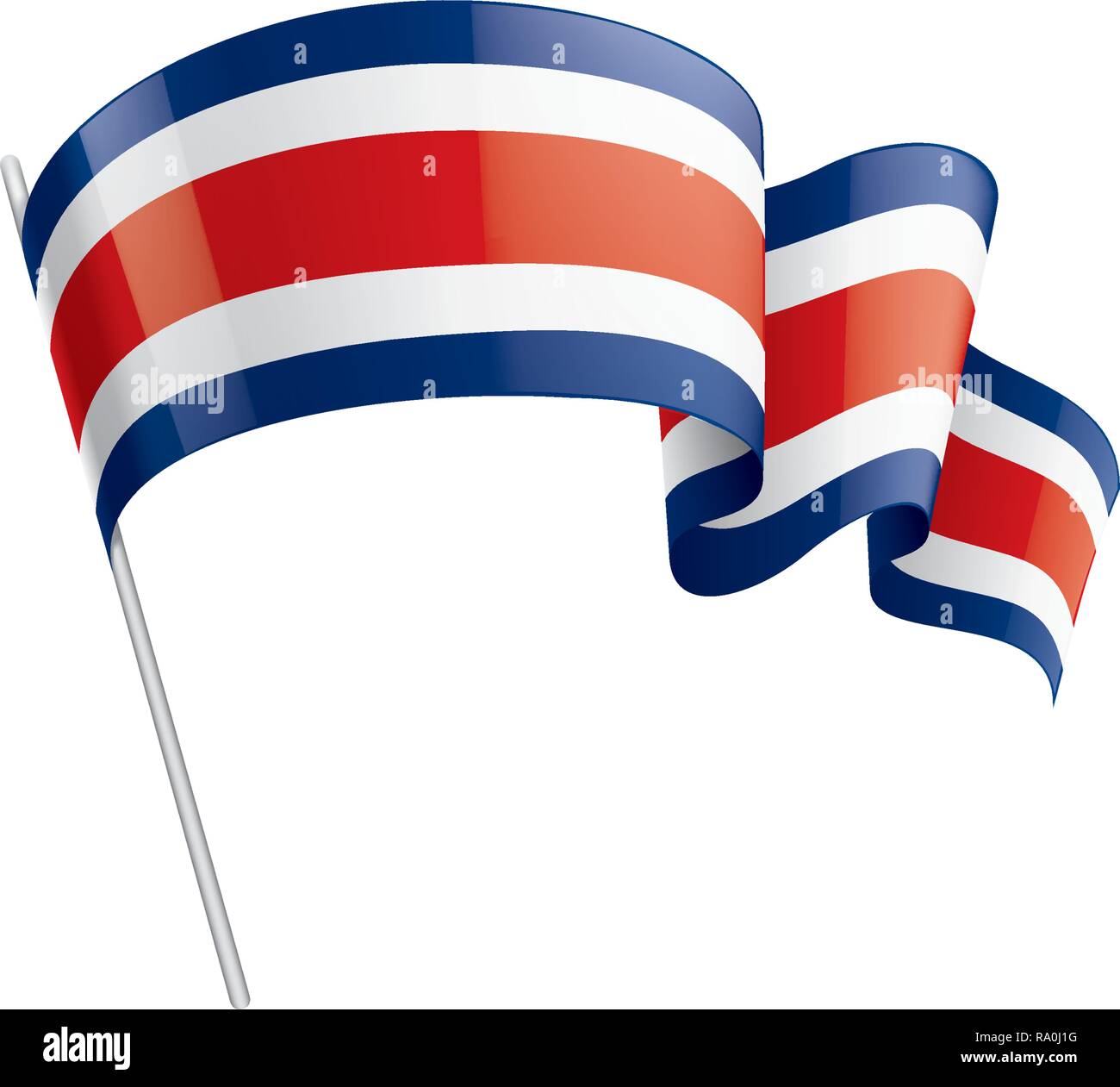 Bandiera costaricana sventola Immagini Vettoriali Stock - Alamy