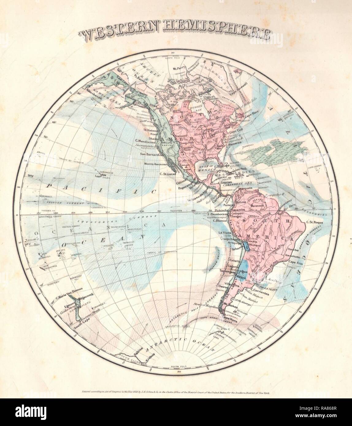 Mappa dell'emisfero occidentale immagini e fotografie stock ad alta ...