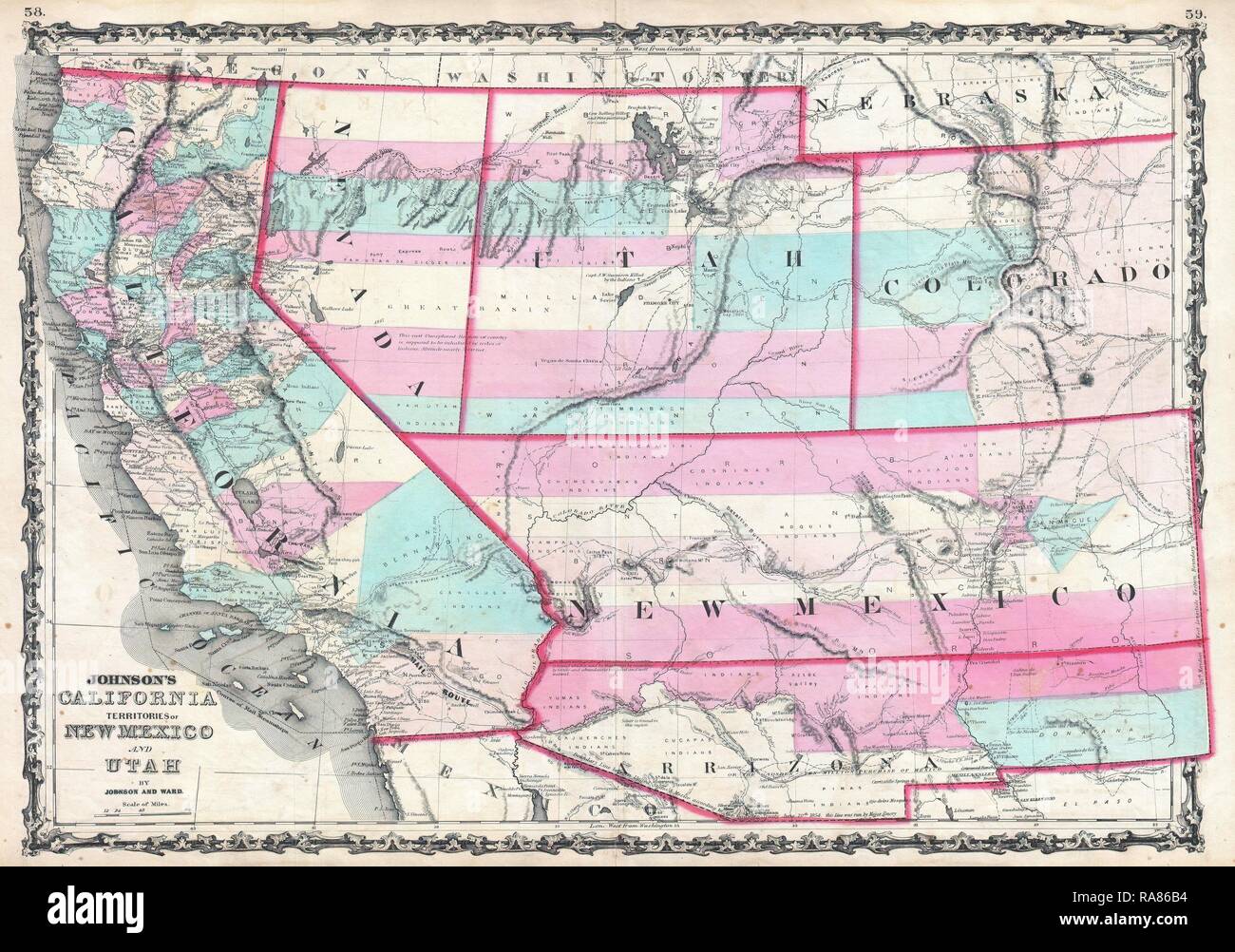 Mappa di johnson della california immagini e fotografie stock ad alta ...