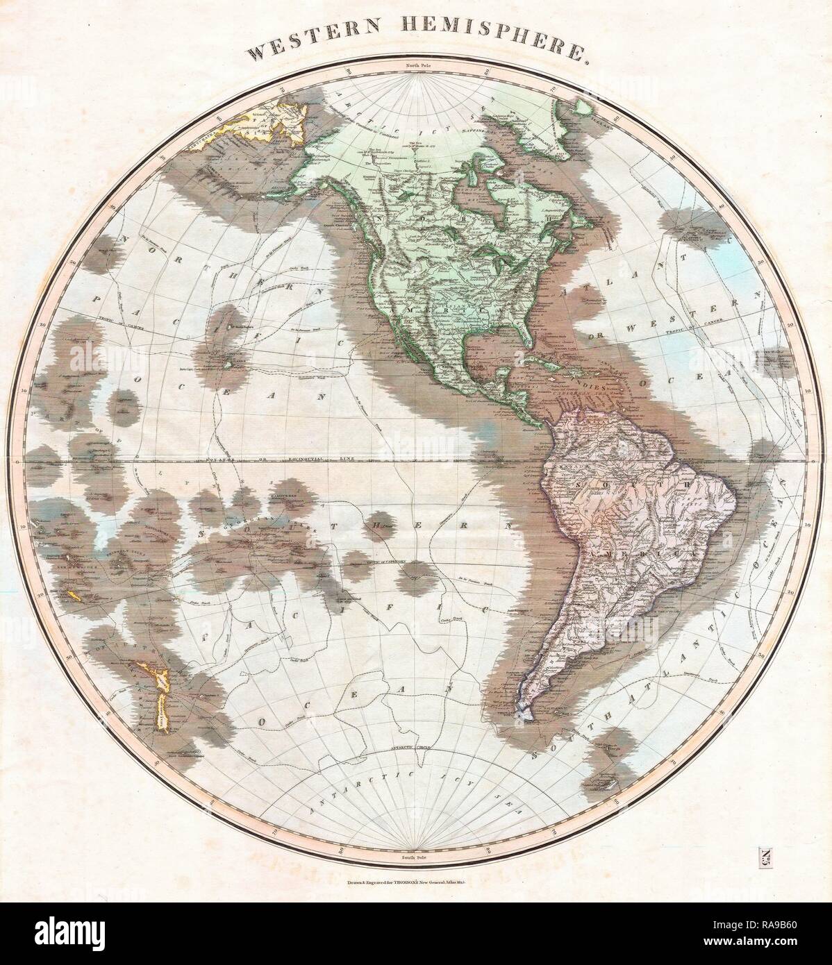 Mappa Dell'emisfero Occidentale National Geographic Mappa