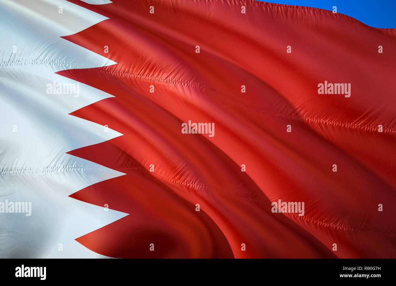 Bandiera del Bahrain. 3D sventola bandiera design. Il simbolo nazionale ...