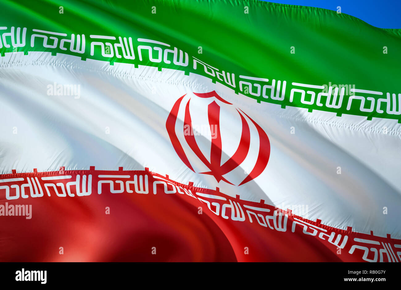 Iran bandiera. 3D sventola bandiera design. Il simbolo nazionale dell ...