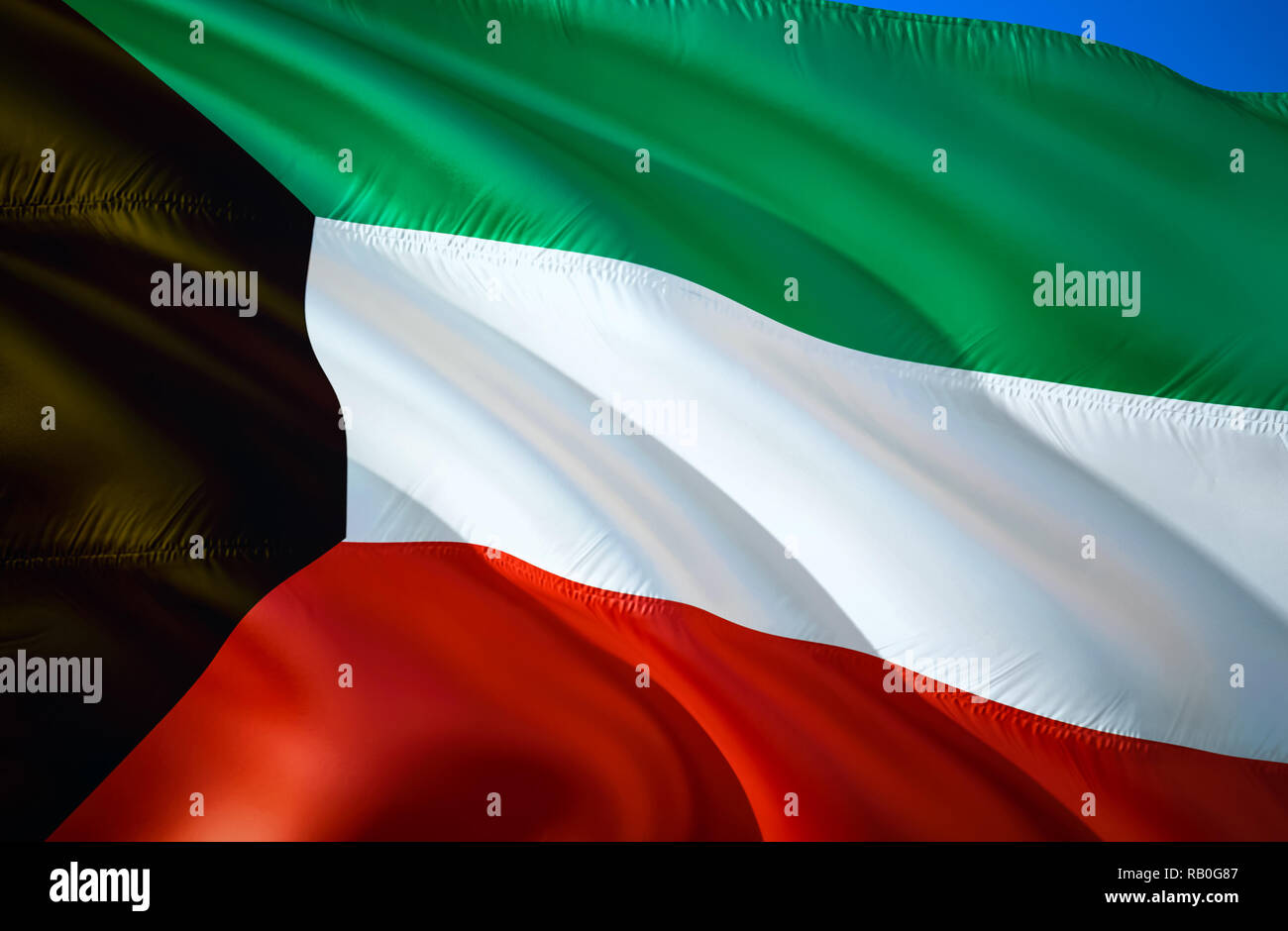 Bandiera del Kuwait. 3D sventola bandiera design. Il simbolo nazionale ...