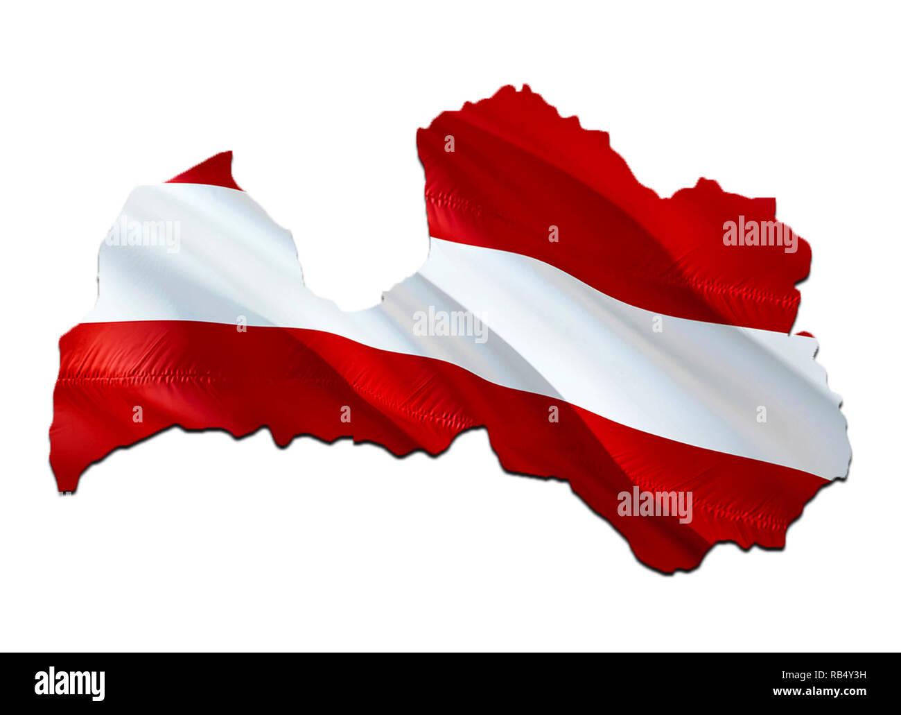 Mappa di bandiera della Lettonia. 3D rendering Lettonia mappa e ...