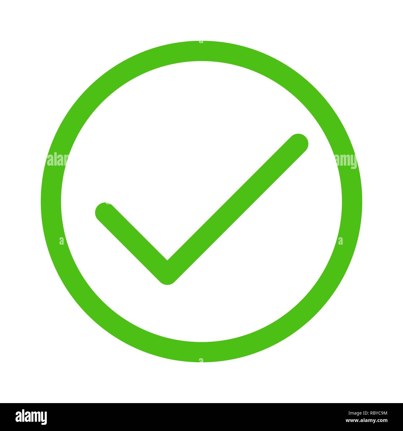 Segno di spunta verde. Illustrazione Vettoriale. Simbolo Ok isolato ...