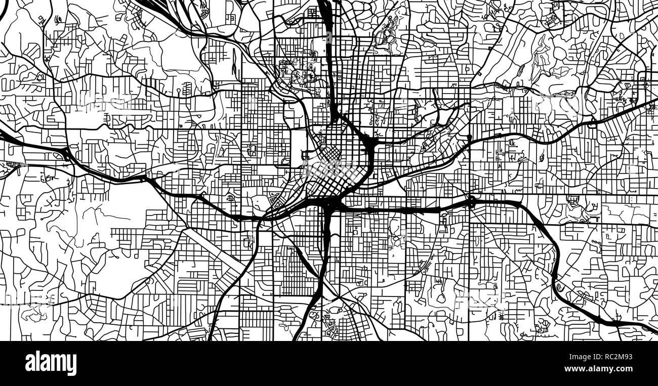Mappa di atlanta georgia Foto e Immagini Stock in Bianco e Nero - Alamy