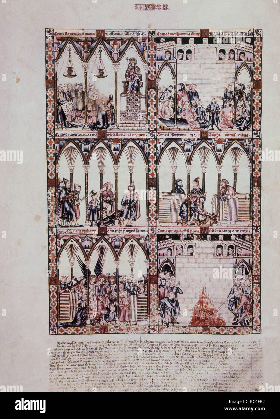 MTI1 - CANTIGA DE SANTA MARIA n. 6 - F13V - LA VIRGEN SALVA AL HIJO DEL ...