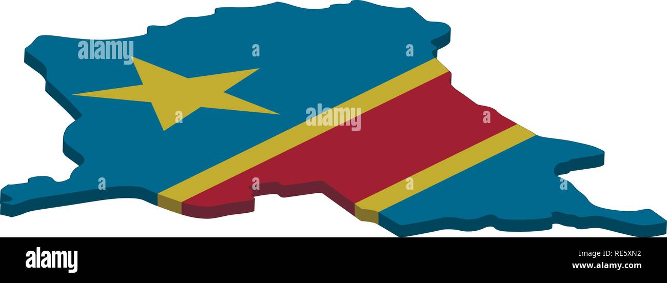 Mappa della bandiera della repubblica democratica del congo Immagini ...