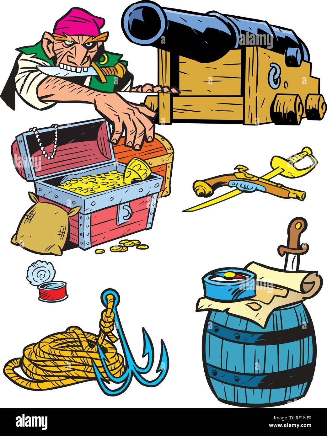 Mappa del tesoro in una bottiglia Immagini Vettoriali Stock - Alamy