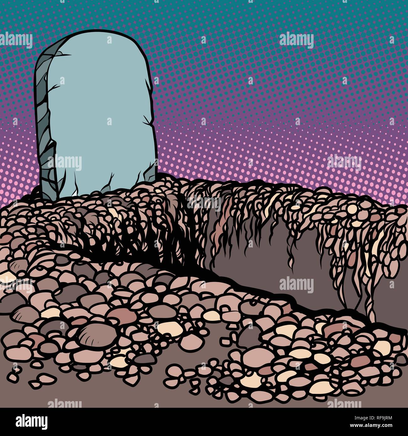 Croce lapide tomba morte lapide lapide lapide Immagini Vettoriali Stock ...