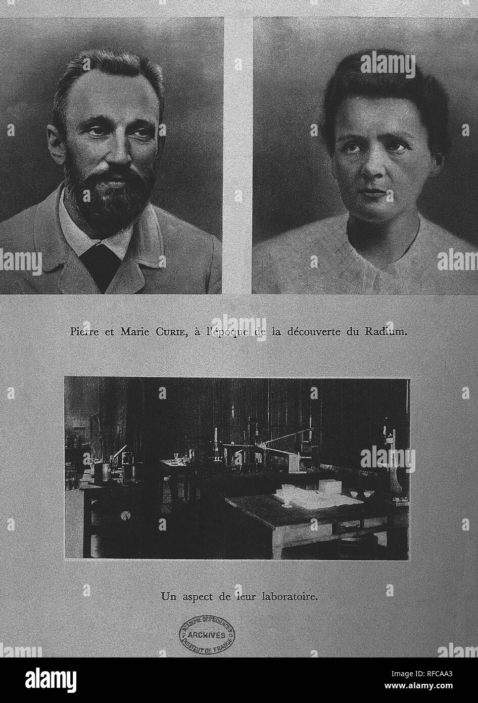 Marie and pierre curie in their laboratory immagini e fotografie stock ...