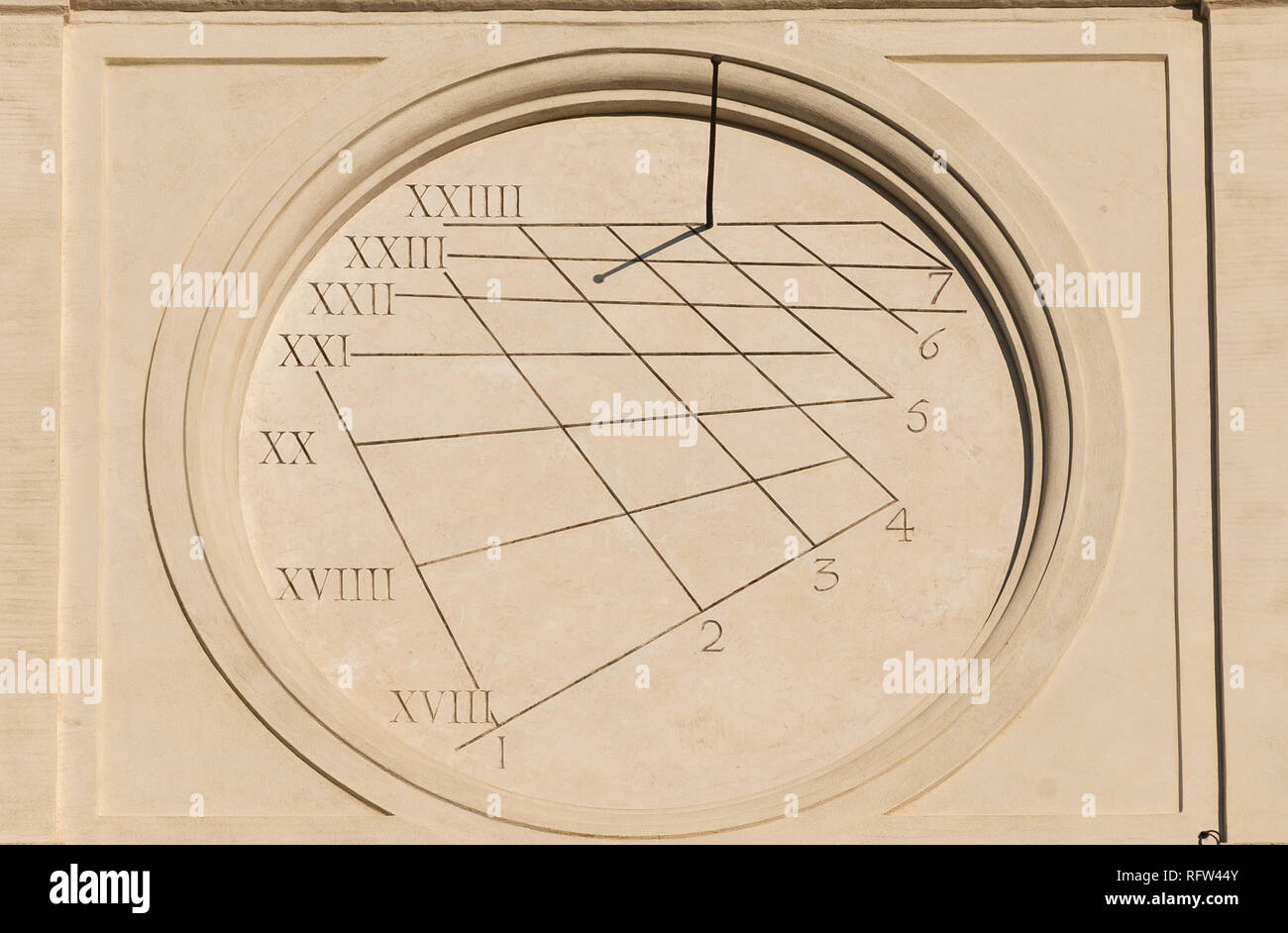 Dai tempi antichi e le ore. Il vecchio orologio solare con gnomone da ...