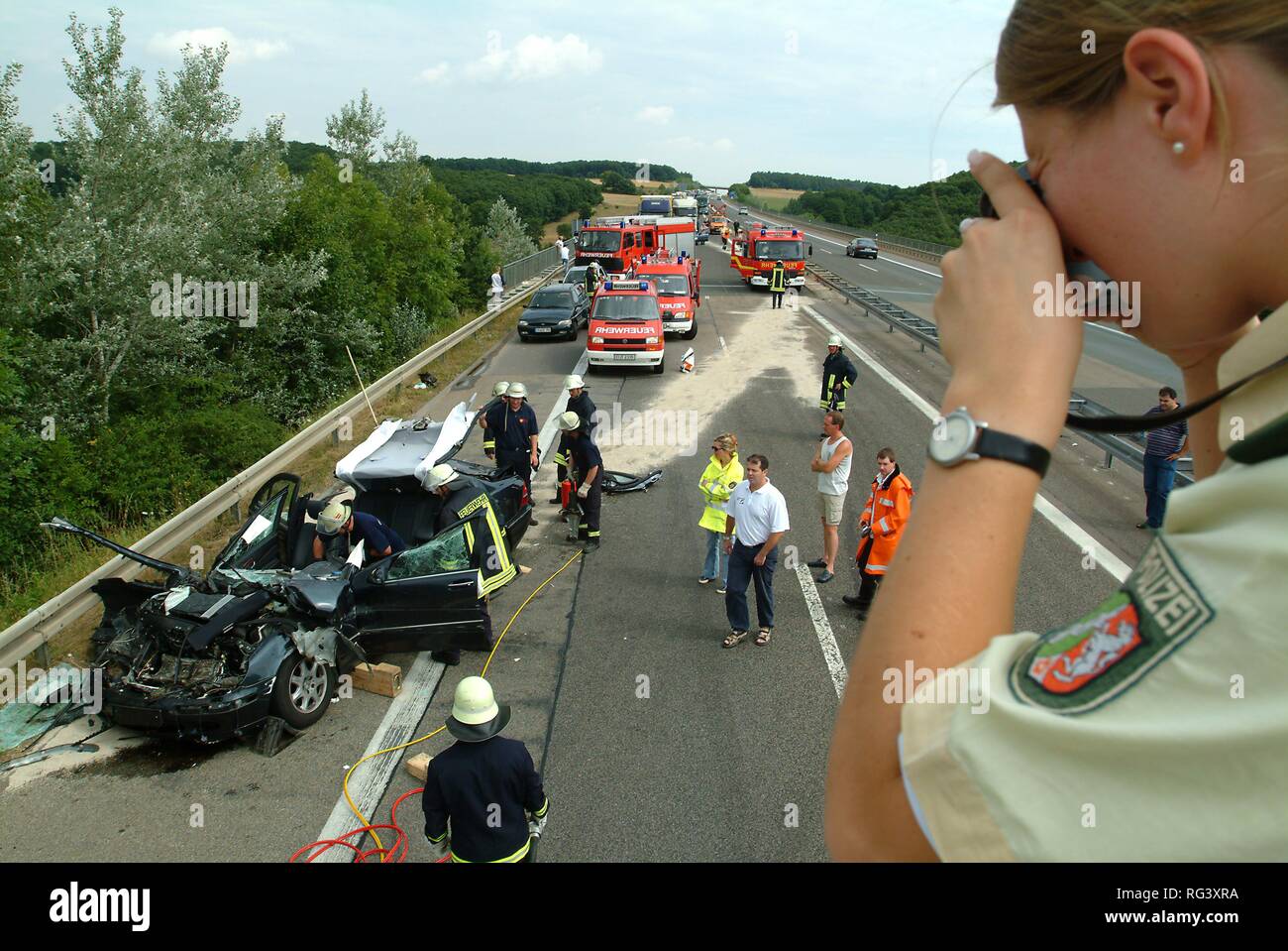 DEU, Germania, NRW: gravoso incidente sull'AUTOSTRADA, AUTOSTRADA A1 ...