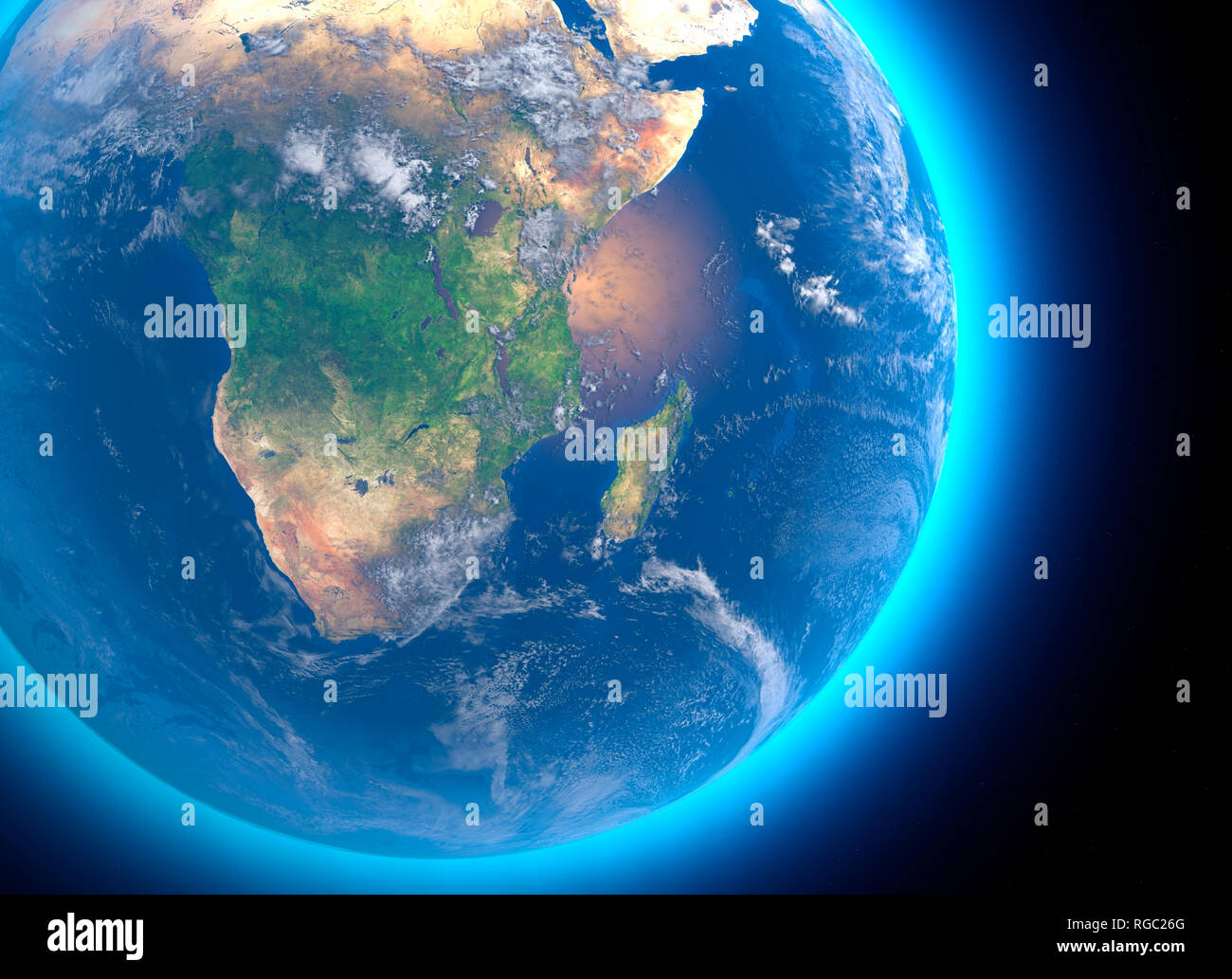 Cartina Fisica del mondo, vista satellitare del Sud Africa. Globo ...